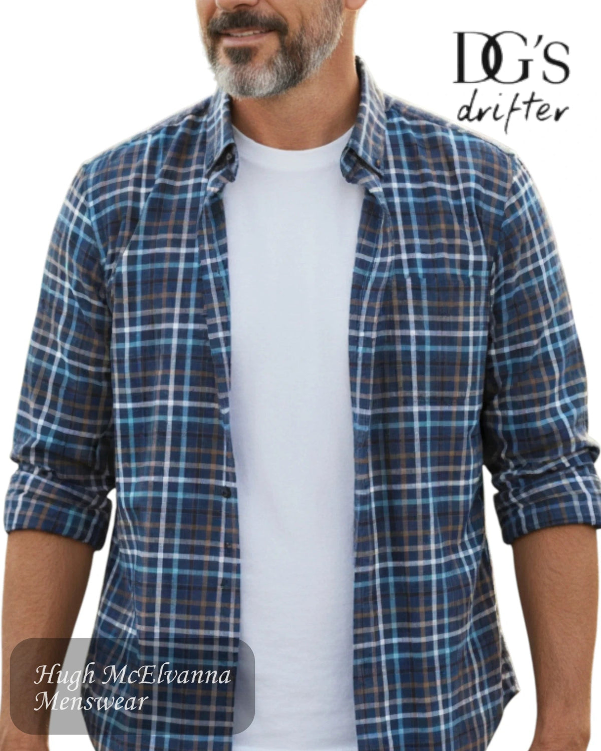 Drifter 14833/28 Blue Check Shirt– Hugh McElvanna Menswear